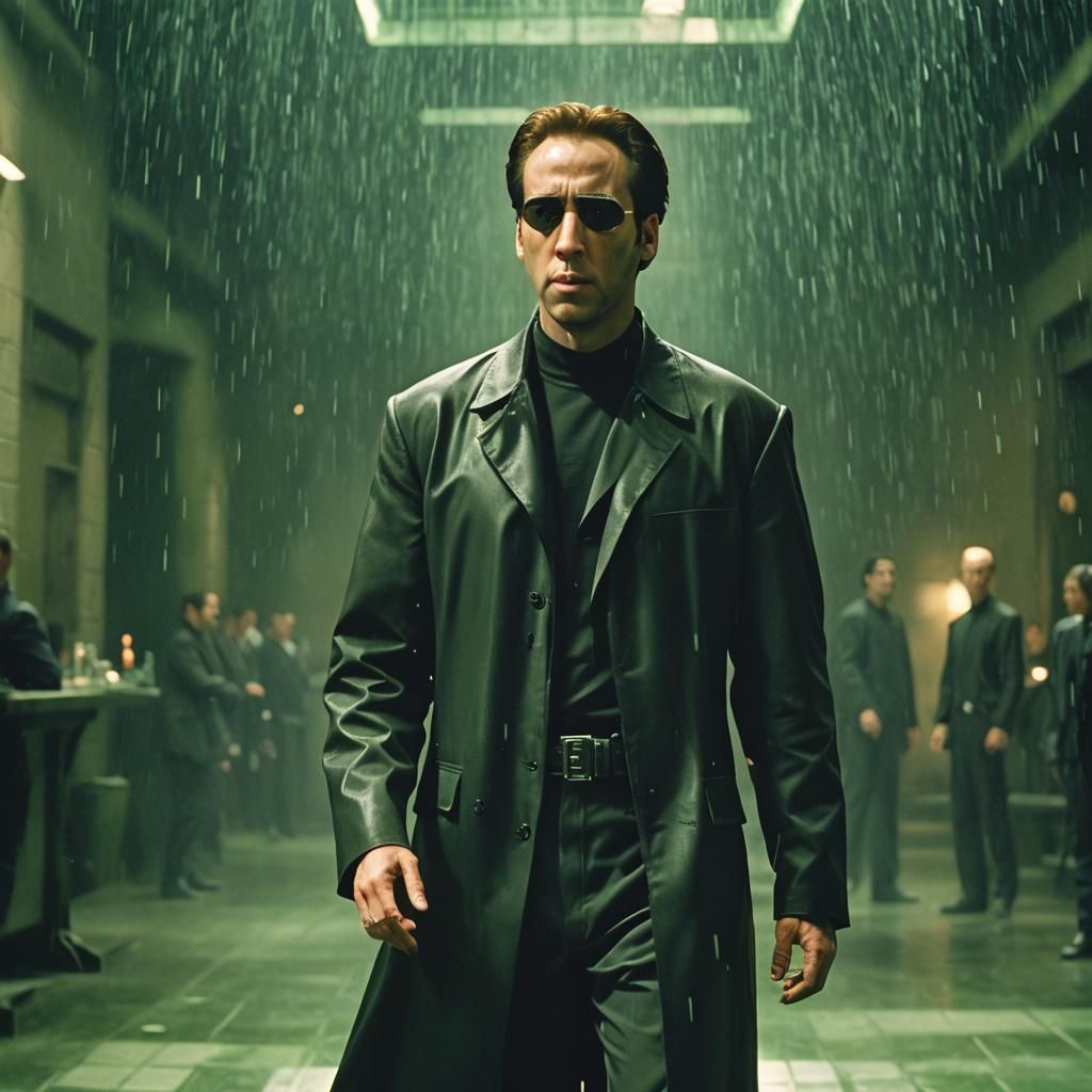 Nicolas Cage, in the matrix. - AI Generated Artwork - NightCafe Creator