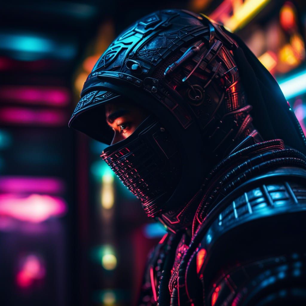 Neon ninja - AI Generated Artwork - NightCafe Creator
