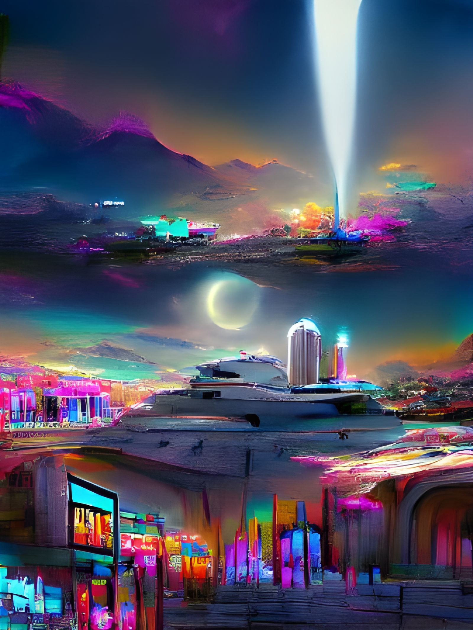 Galactic city - AI Generated Artwork - NightCafe Creator