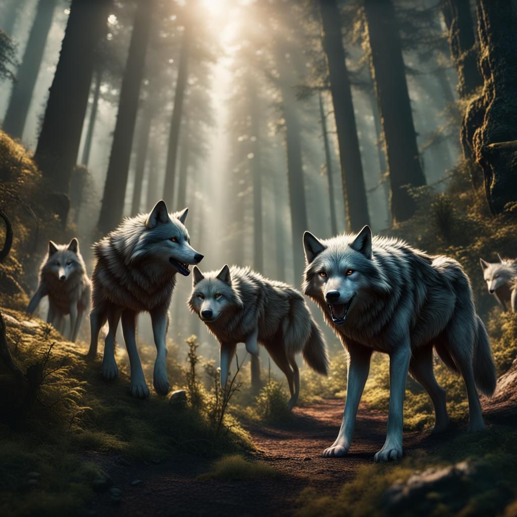 Wolf pack - AI Generated Artwork - NightCafe Creator