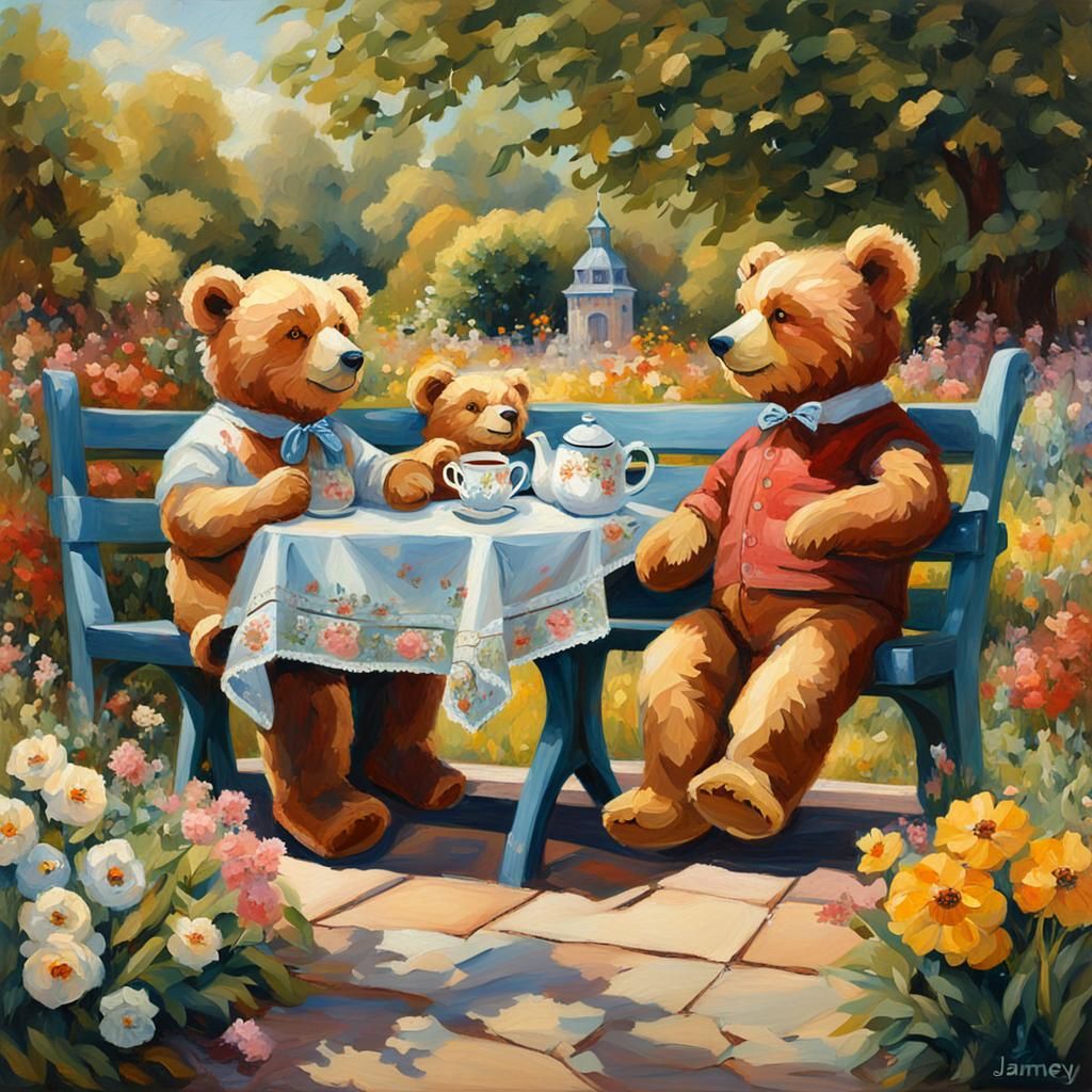 The Teddy family - AI Generated Artwork - NightCafe Creator