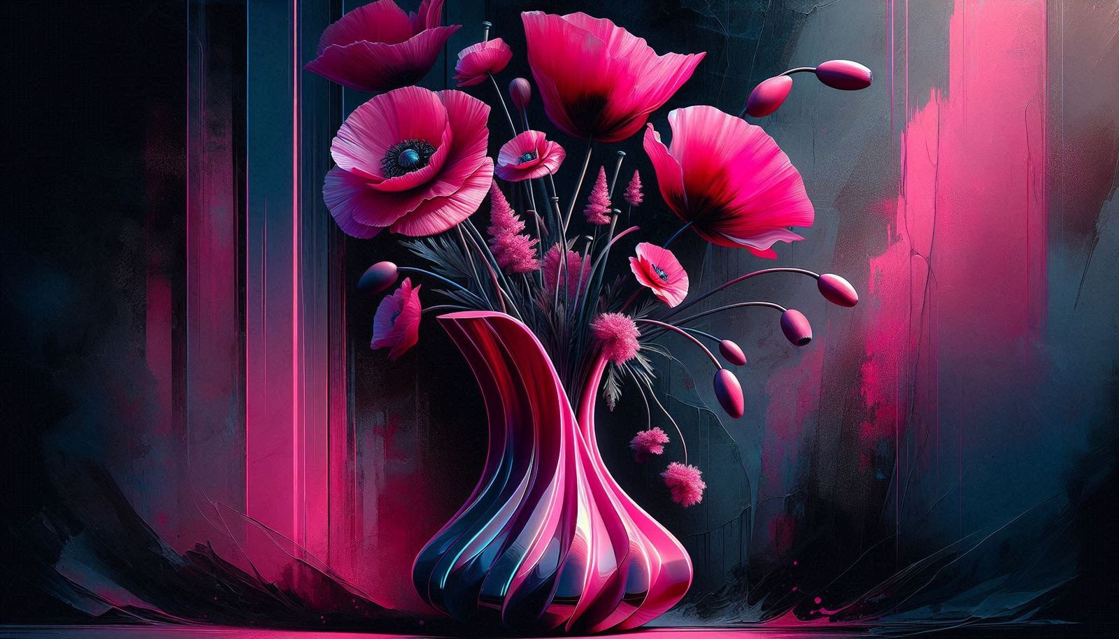 Pink poppies - AI Generated Artwork - NightCafe Creator