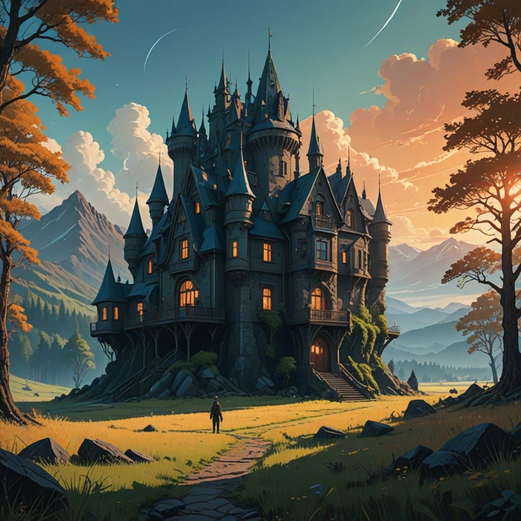 Vintage castle - Epic Fantasy Castle Amidst Rolling Hills
