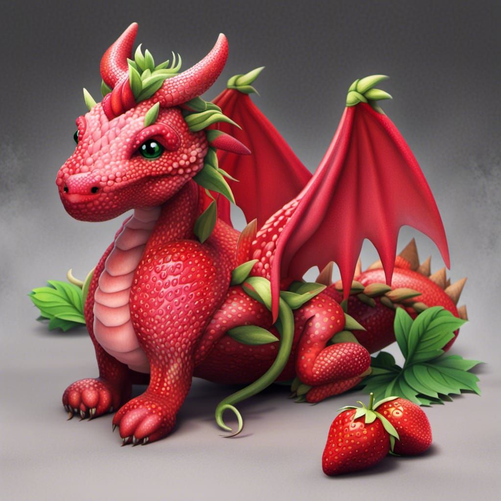 Strawberry dragon - AI Generated Artwork - NightCafe Creator