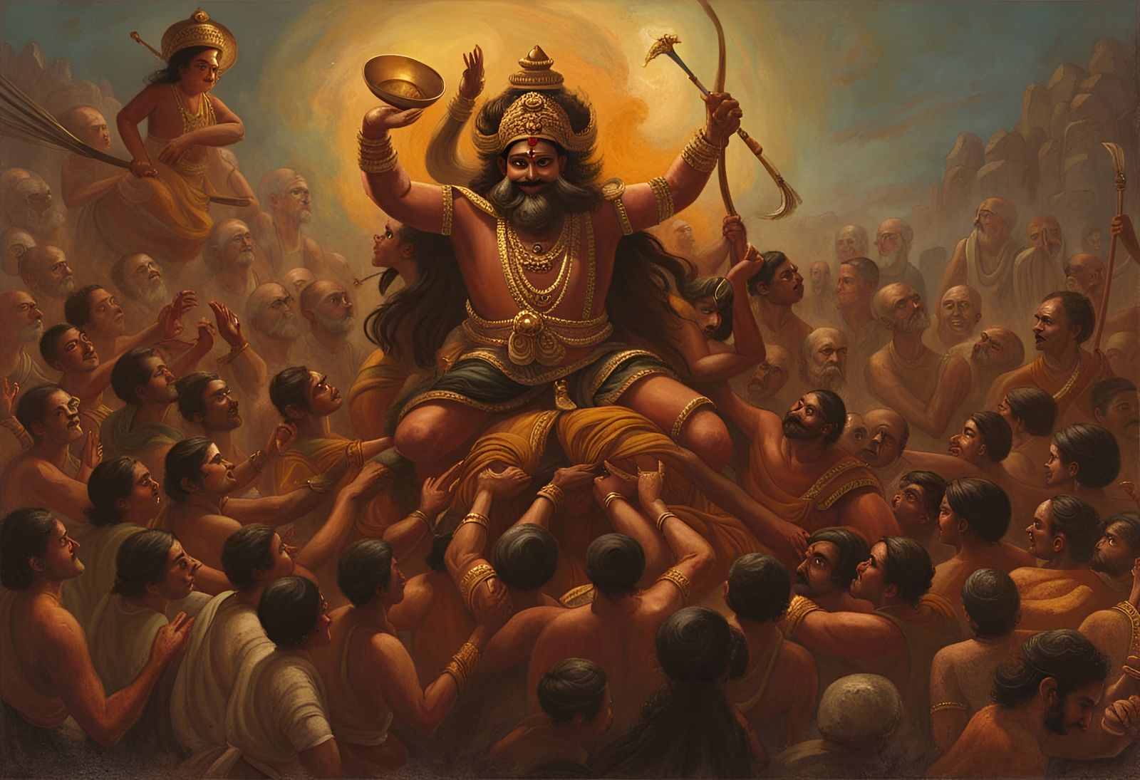 The triumph of Rama over the 10-headed demon King Ravana - AI Generated ...