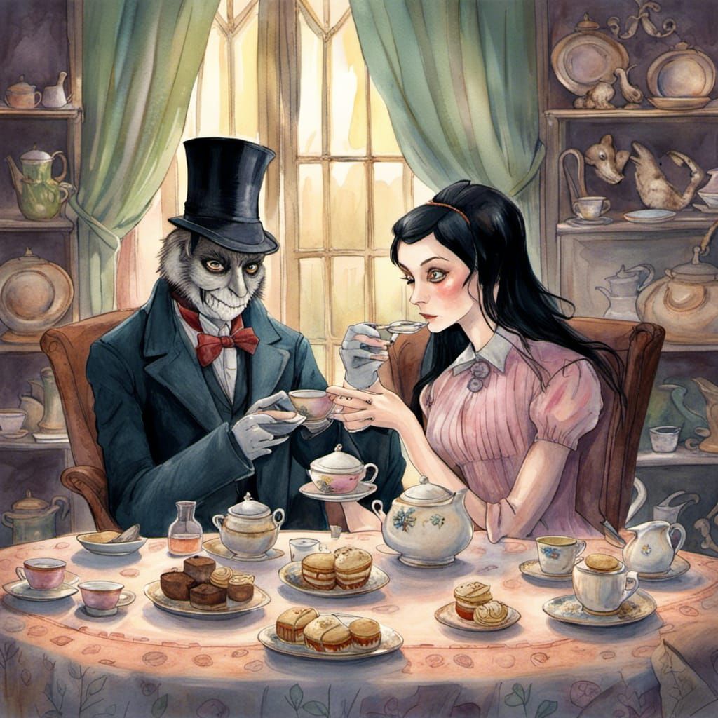 Surreal and Creepy Tea Party - AI Generated Artwork - NightCafe Creator