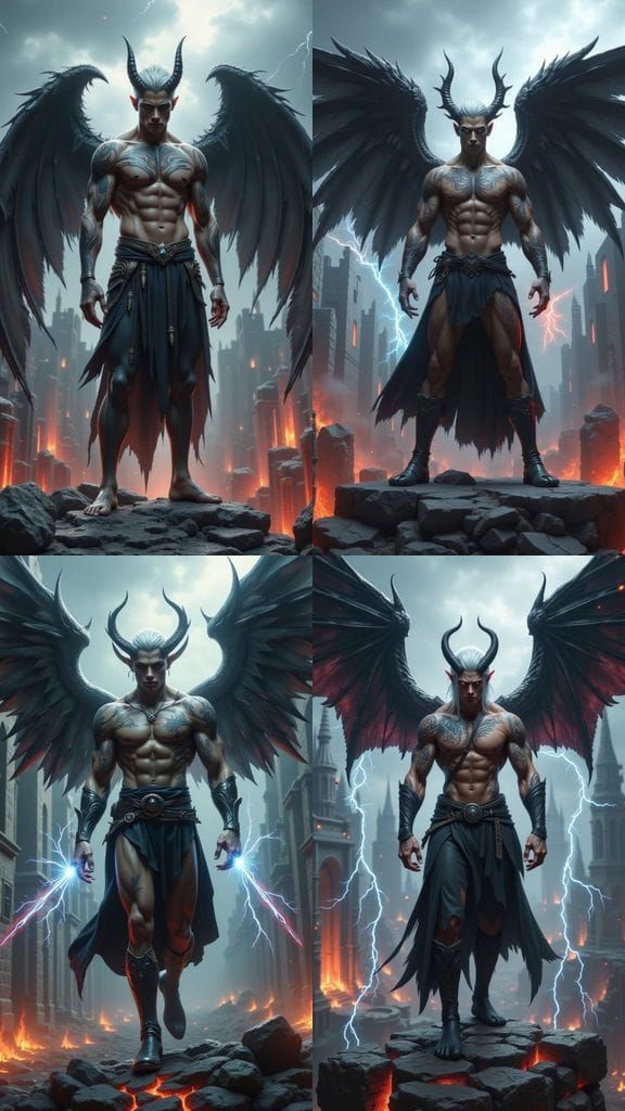 In a dark fantasy scene, face forward vie...