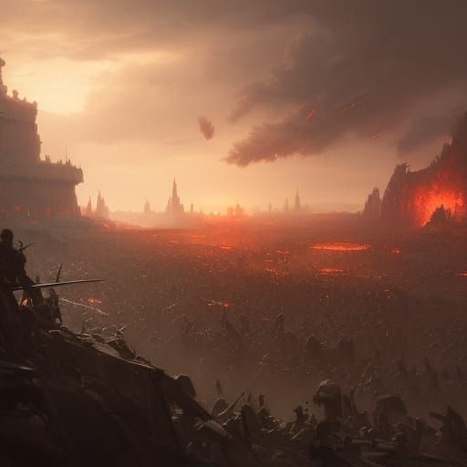 battle, ancient battlefield - AI Generated Artwork - NightCafe Creator