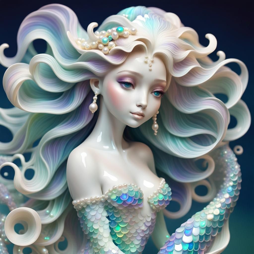 A Lennox style mermaid figurine - AI Generated Artwork - NightCafe Creator