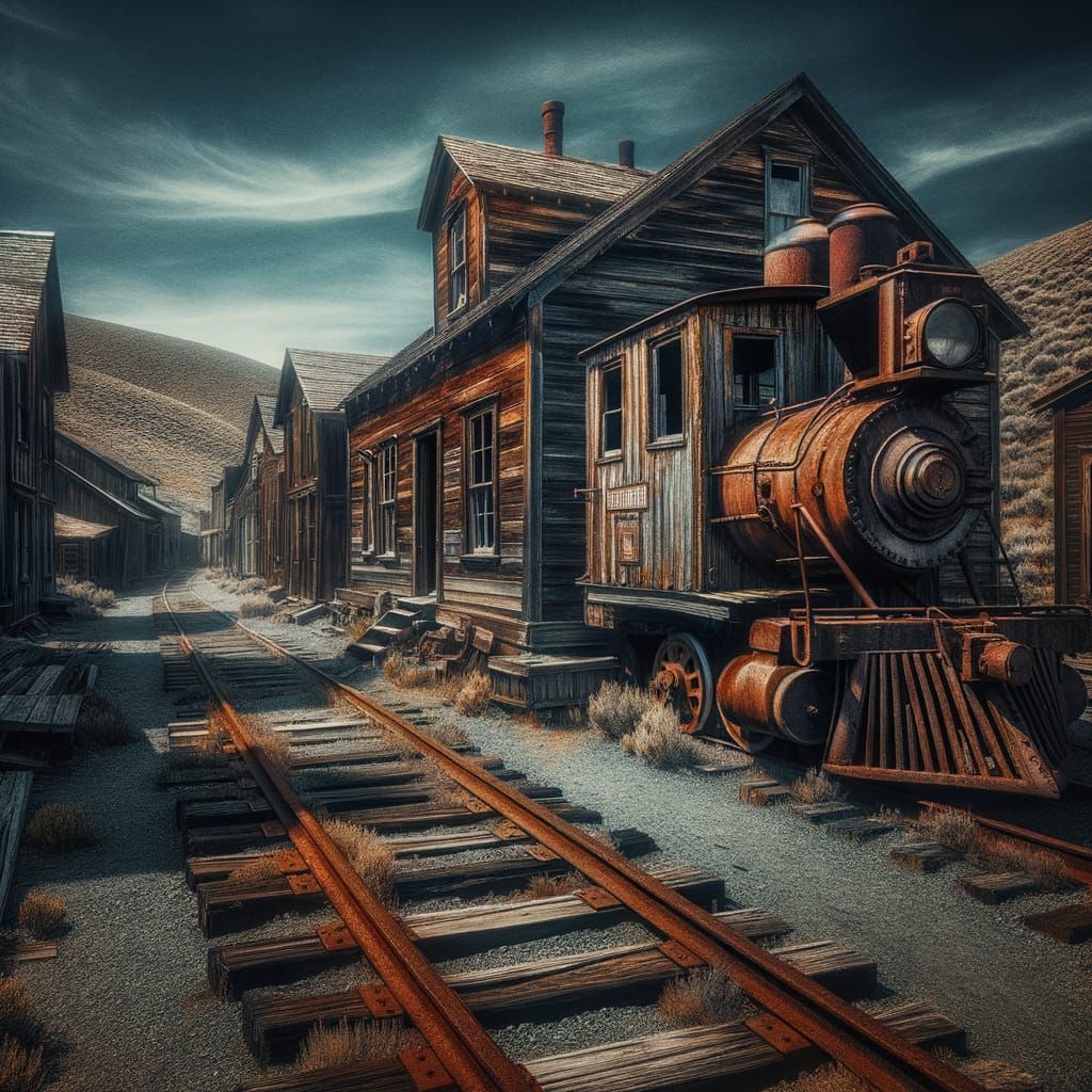 Abandoned mining town up your caboose - AI Generated Artwork ...
