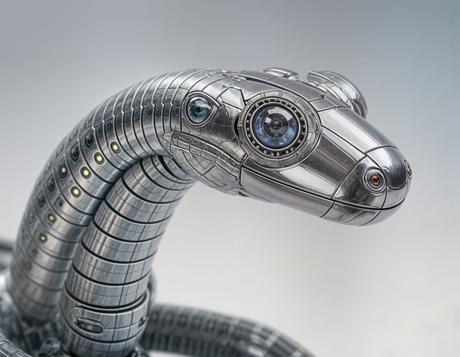 Y2k Snake Pet - Epic Y2K Chrome Snake Robot in Dreamy Atmosp...