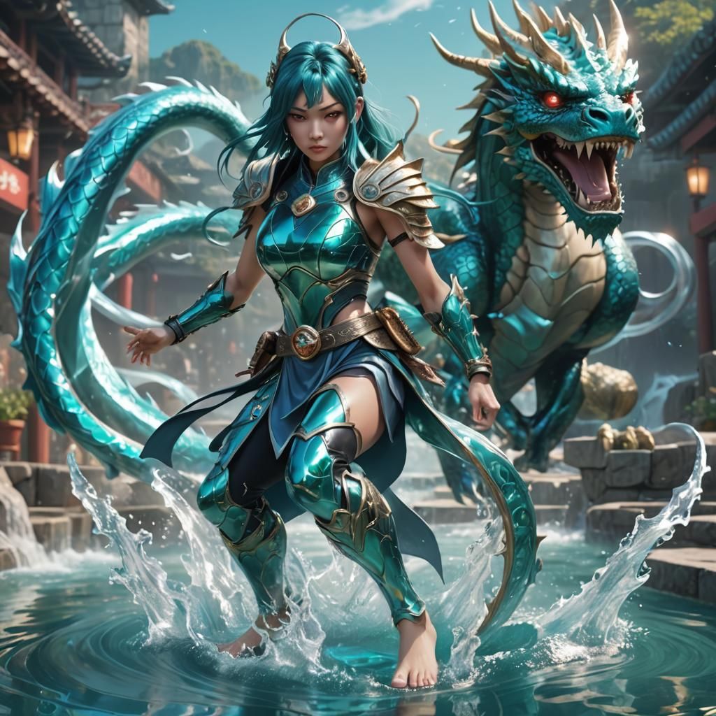 The ways of the Water Dragon superhero - AI Generated Artwork - NightCafe Creator