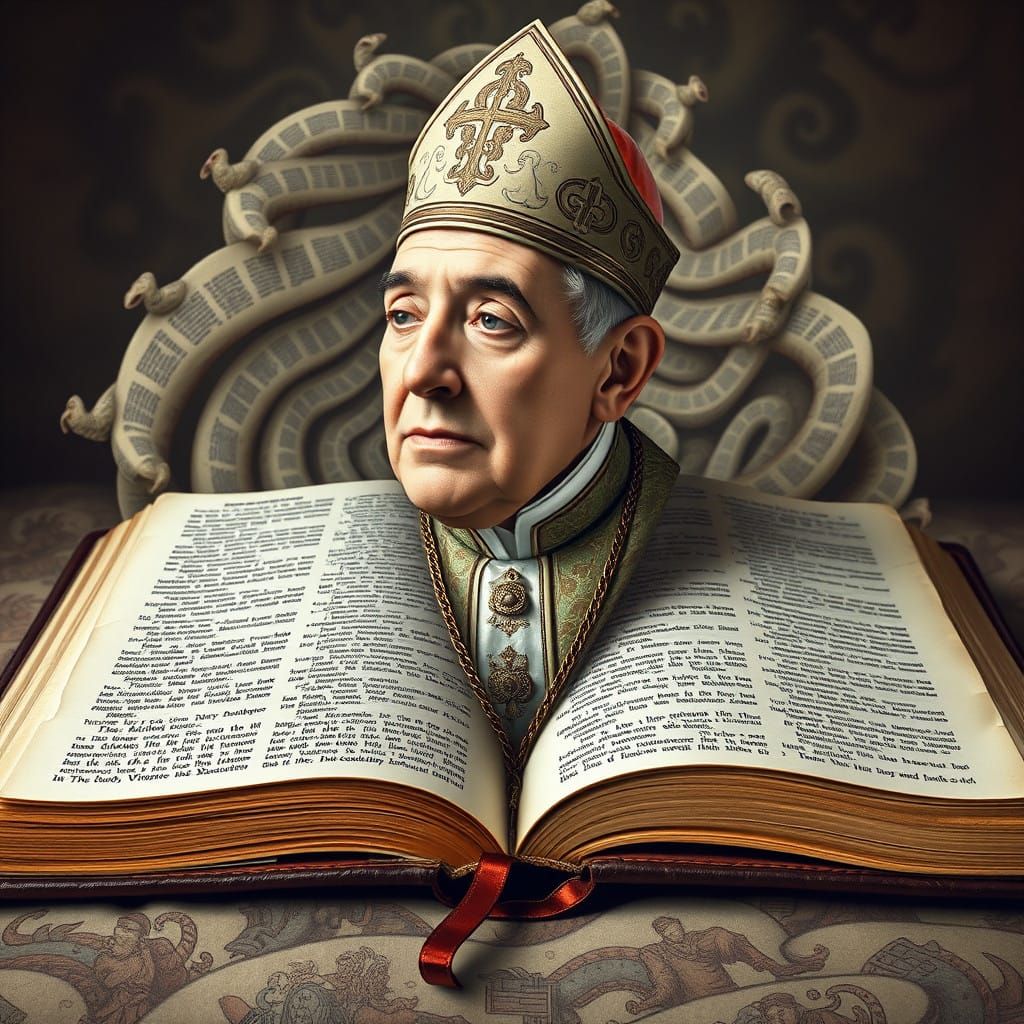 POPES HEAD IN PAGES OF BIBLE - Pope's Portrait Emerges from...