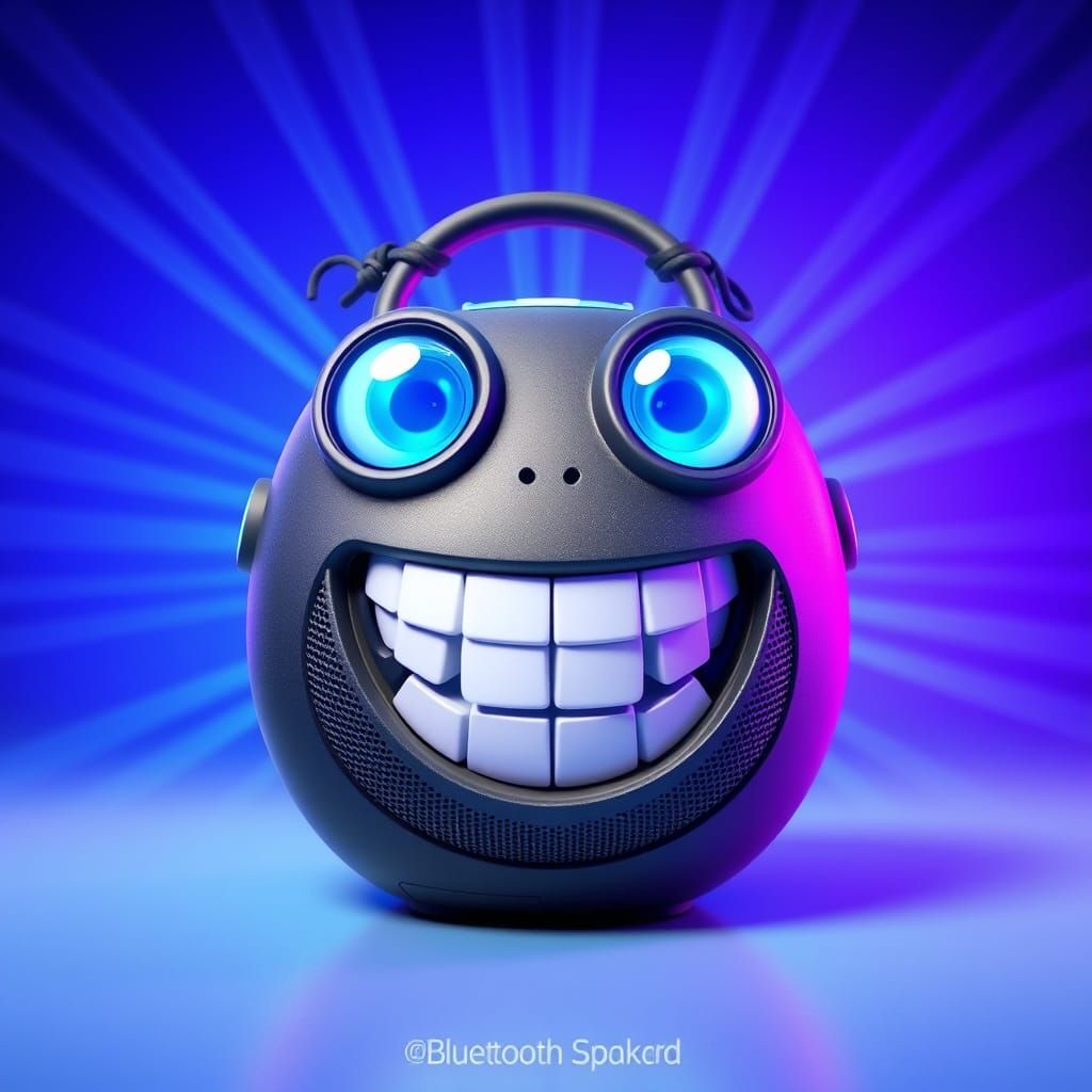 Stylized Bluetooth Speaker in Vibrant, 3D Animatio... - AI Art