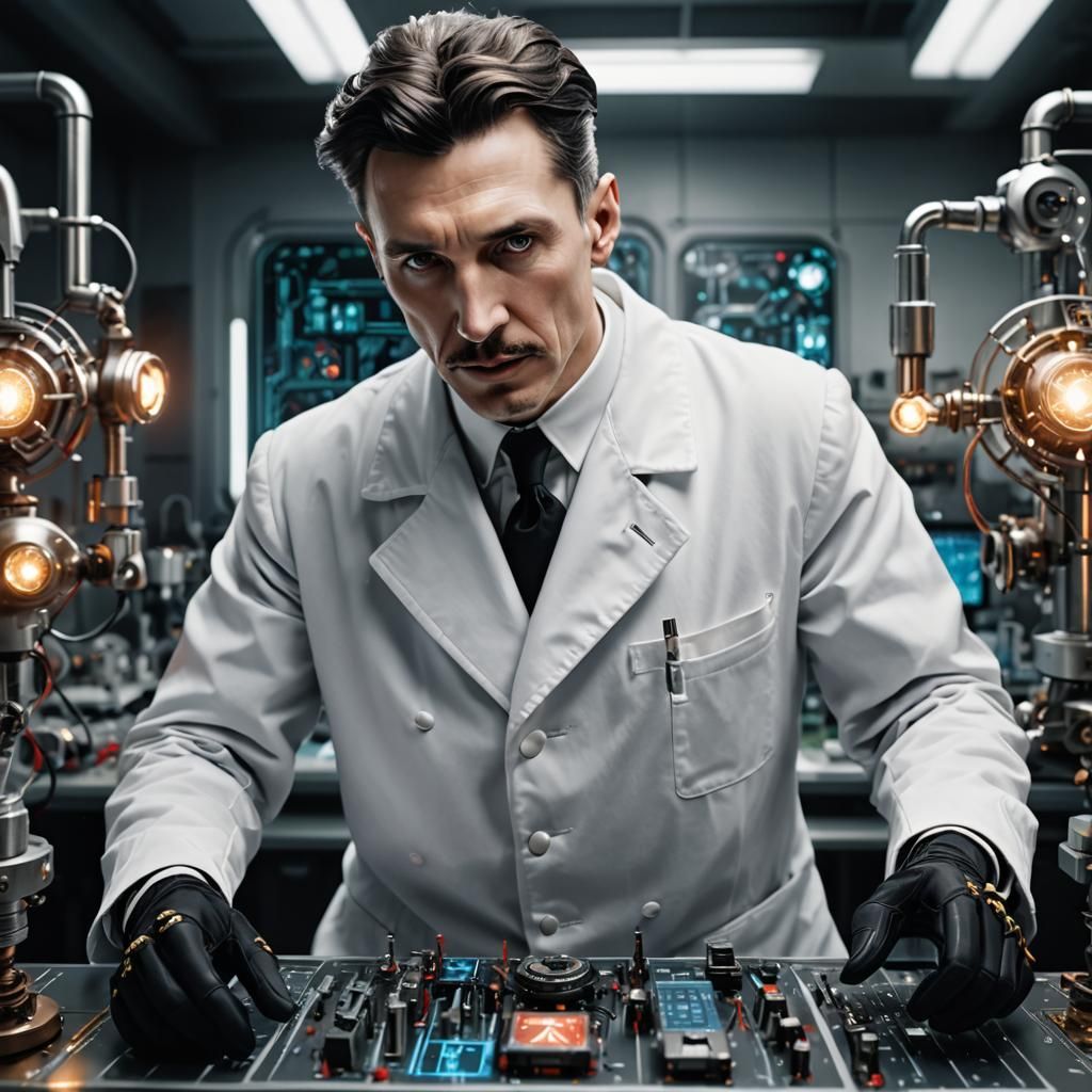 Nikola Tesla creating the future of AI Robotics - AI Generated Artwork ...