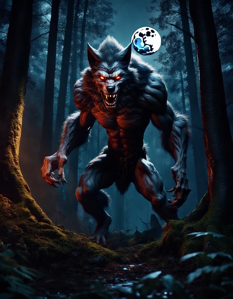 Werwolf at Night - AI Generated Artwork - NightCafe Creator