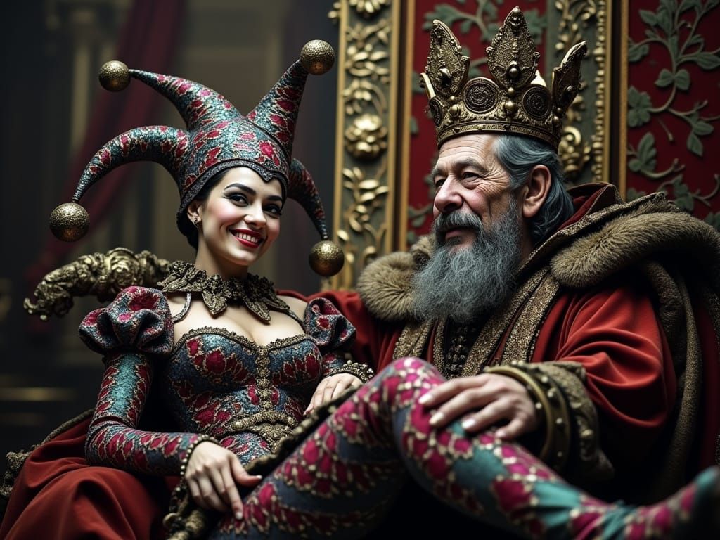 Have a fun - Regal Jester Basks in Luxury at the Feet of a W...