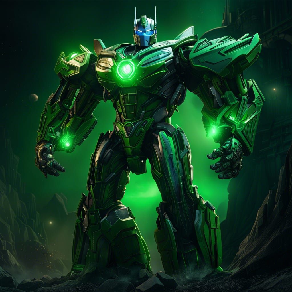 Optimus Prime as Green Lantern - AI Generated Artwork - NightCafe Creator