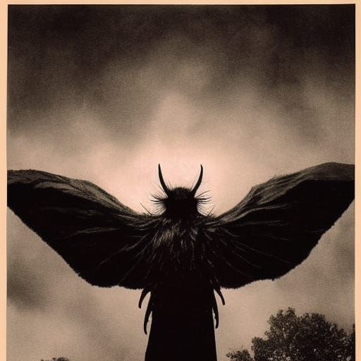 Mothman (1967 photo, from the back) - AI Generated Artwork - NightCafe ...