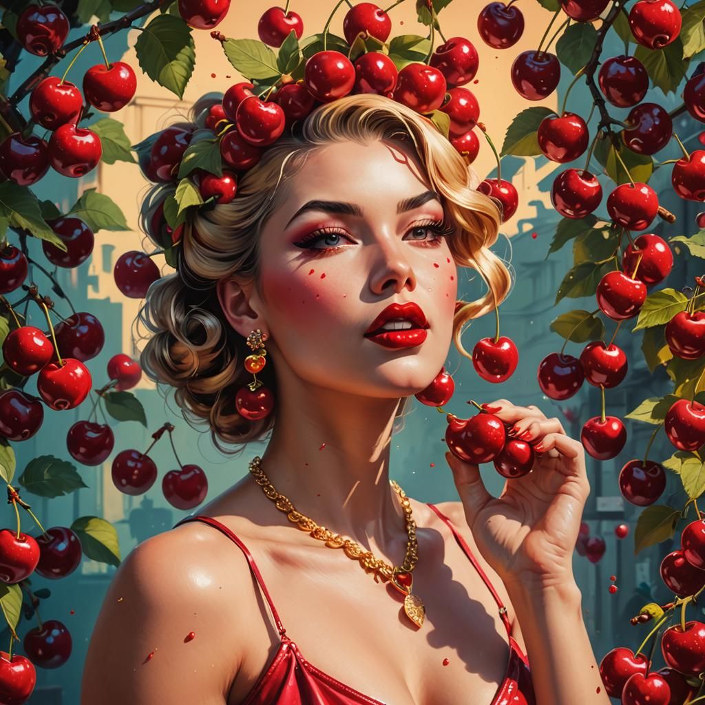 Cherry Queen of July 2024 - AI Generated Artwork - NightCafe Creator