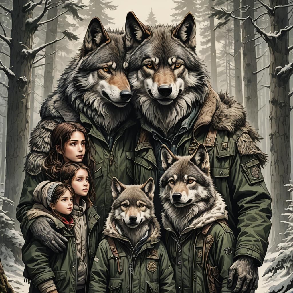 Werewolves Family (and adopted ones !!) - AI Generated Artwork ...
