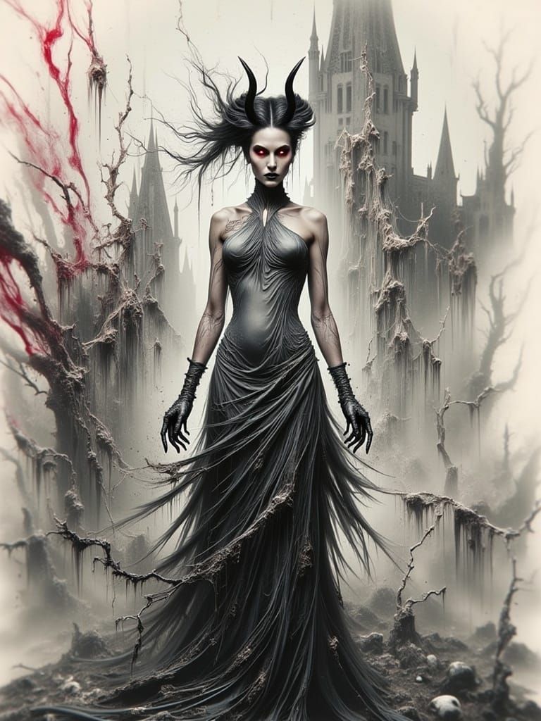 Beautiful - Dark Gothic Goddess Emerges from Haunted Castle