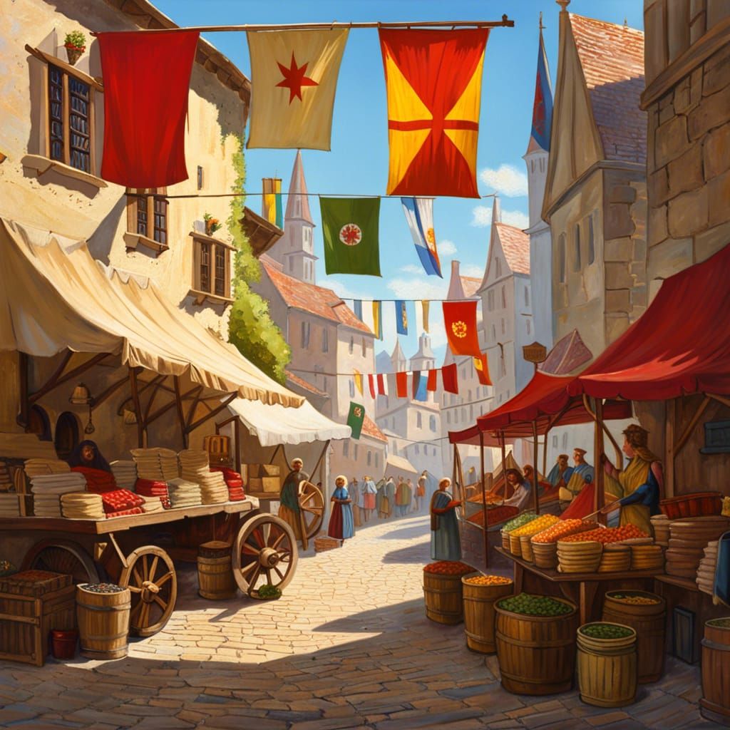 Medieval Marketplace - AI Generated Artwork - NightCafe Creator