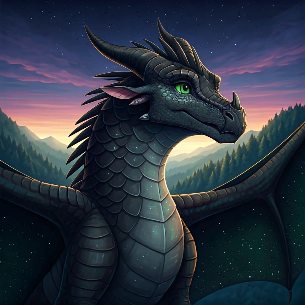 Moonwatcher, the nightwing dragon - Ethereal Nightwing Drago...