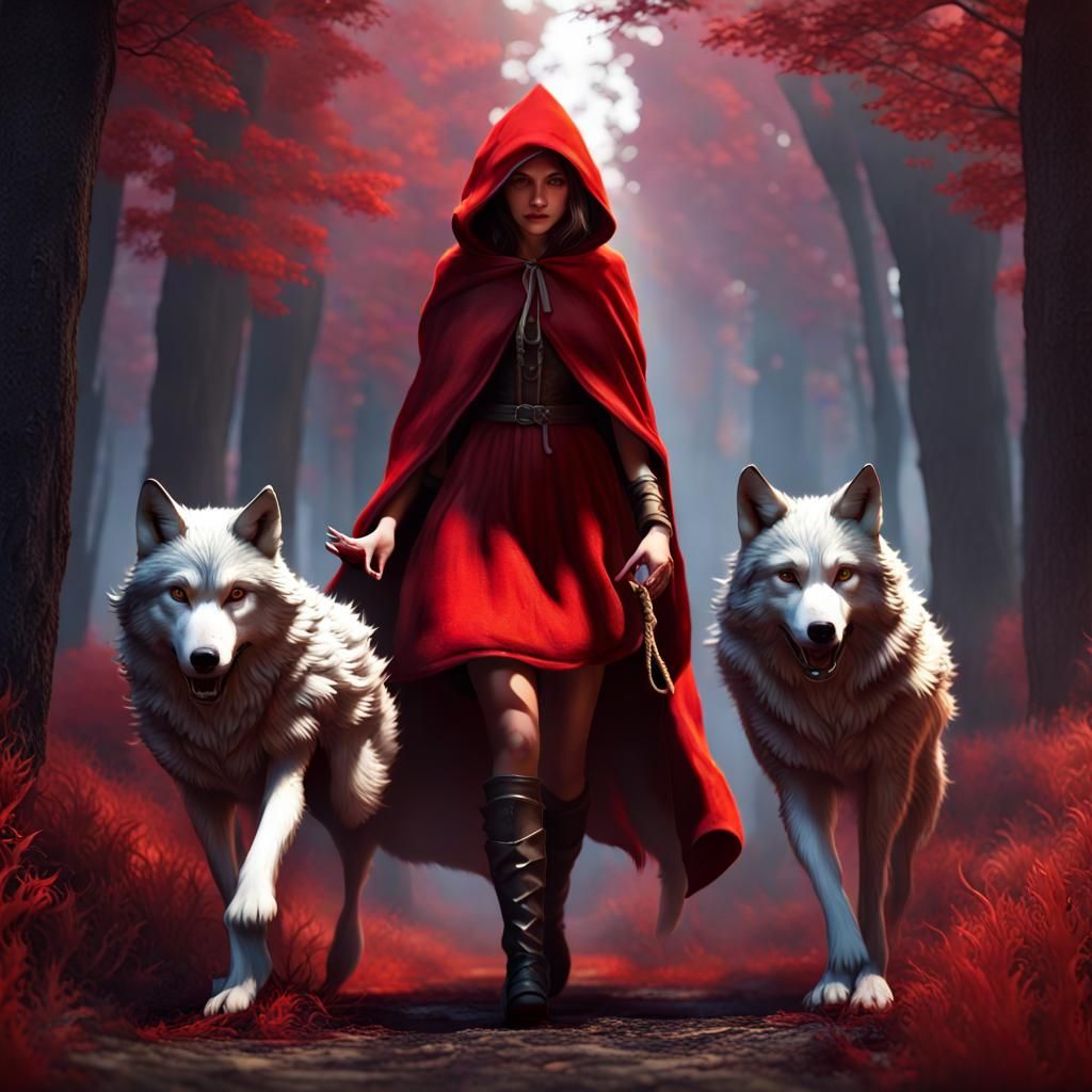 Walking in the red forest - AI Generated Artwork - NightCafe Creator