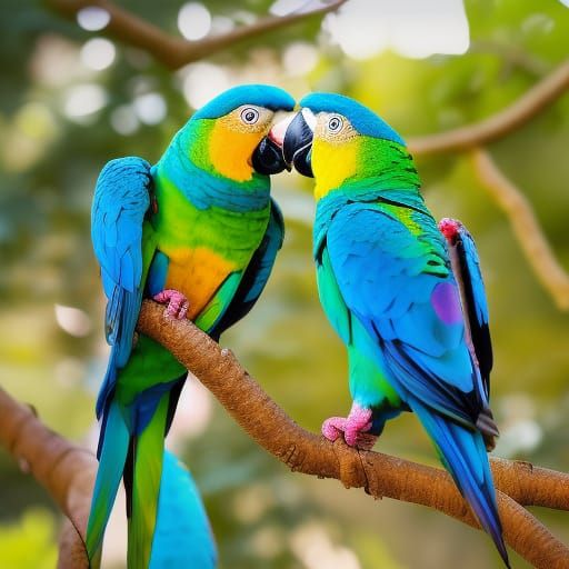Pretty Parrots II - AI Generated Artwork - NightCafe Creator