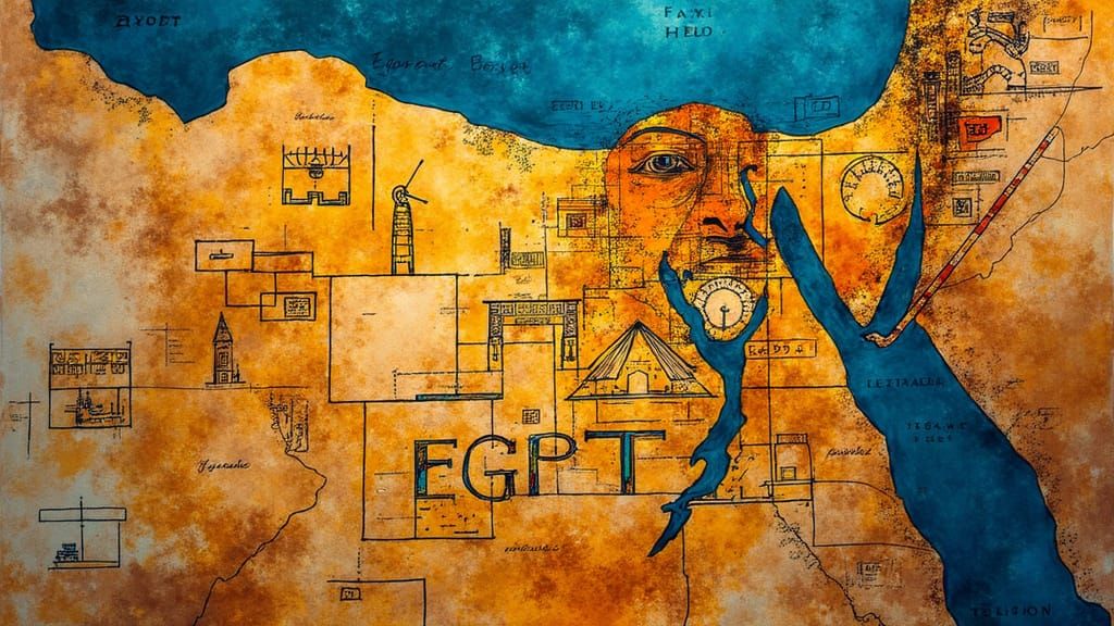 ( map of Egypt :2.5), cubism geometric abstract art impressionism ...