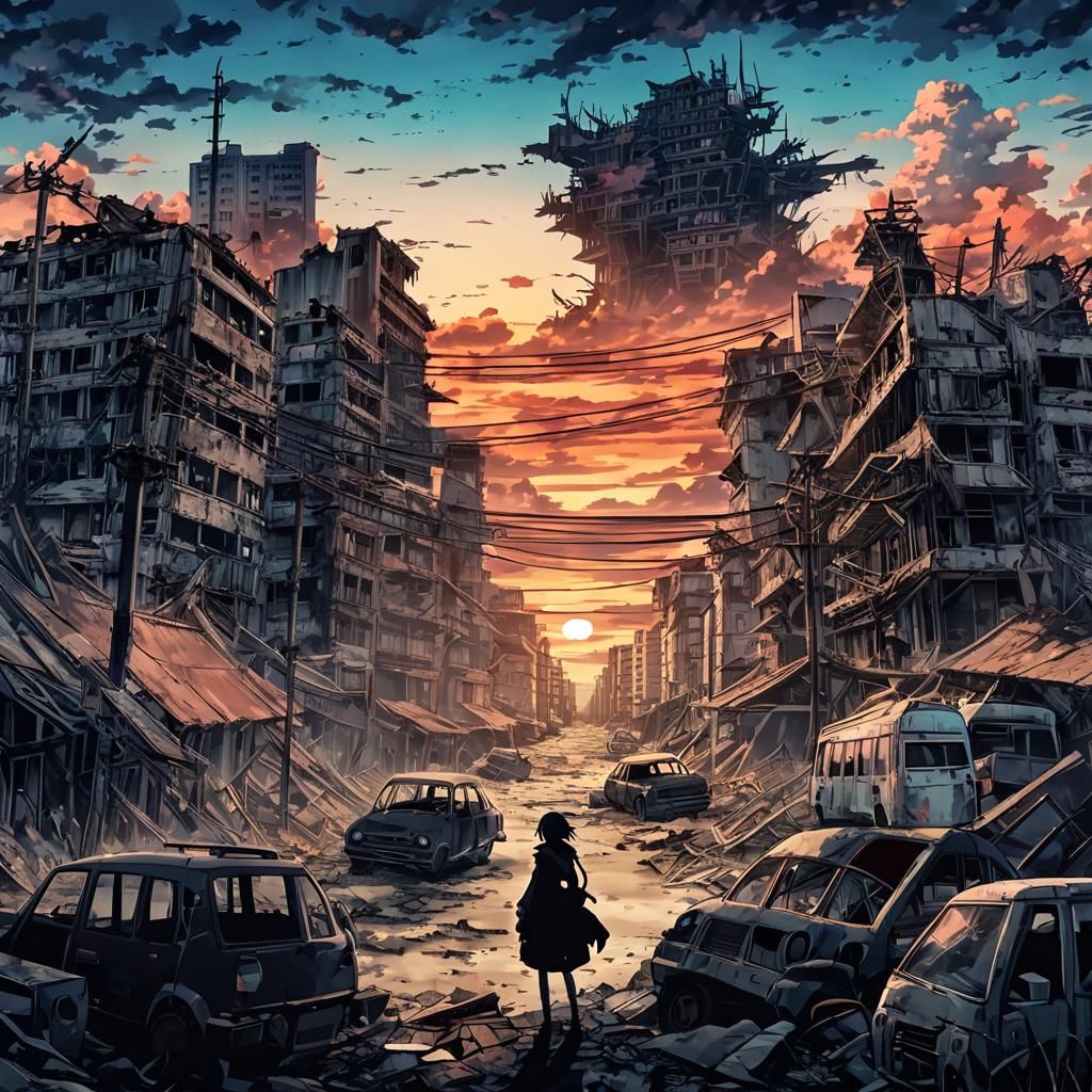 Post-apocalyptic desolate town (AAMXLAnimeMix) - AI Generated Artwork ...