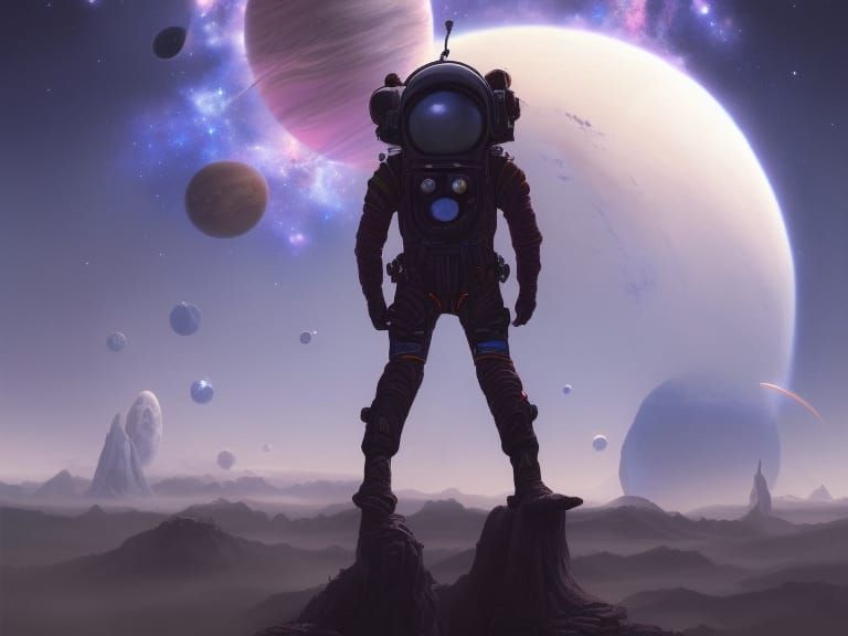 "A Galactic Wanderer🚀🌌👽" Moons, Space, Stars, Landscape by Greg ...