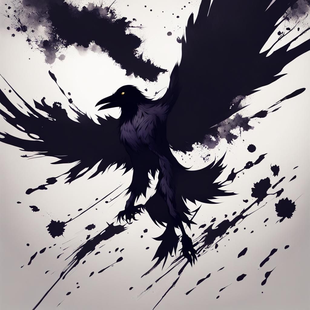 Inkblot Raven - AI Generated Artwork - NightCafe Creator