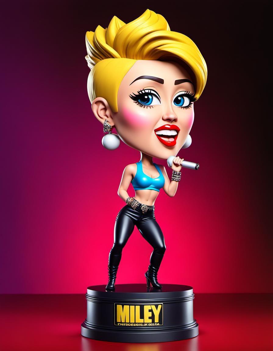 Miley Cyrus bobblehead style - AI Generated Artwork - NightCafe Creator