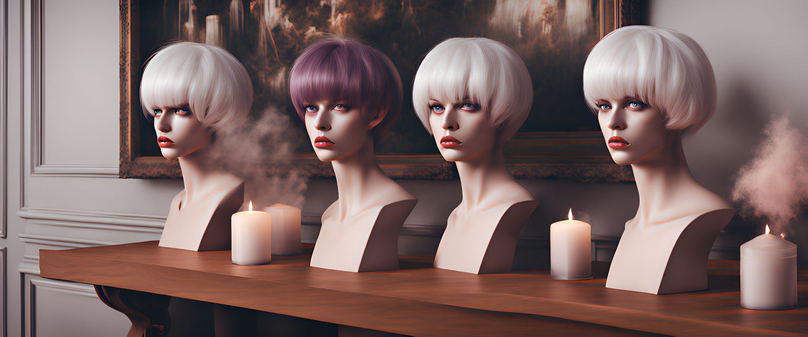 Wigged out photorealism photoillustration sharp focus Unreal Engine ...