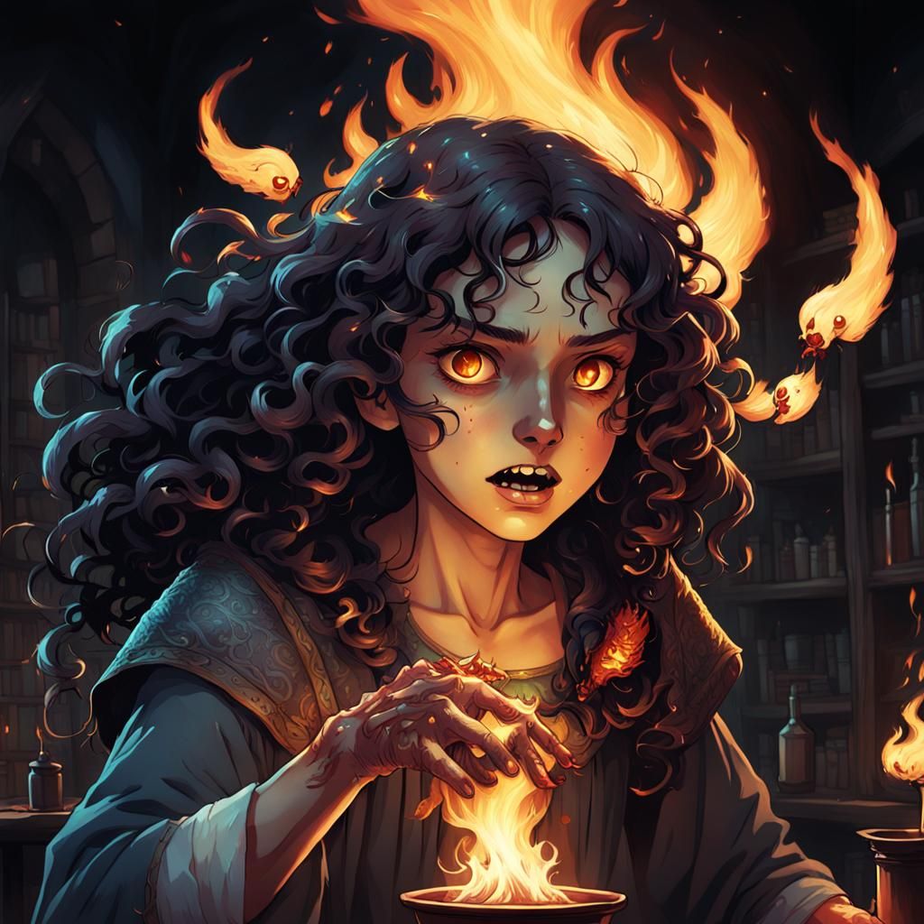 7. The ifrit's sparklings attacked Krista, burning her hand and filling ...