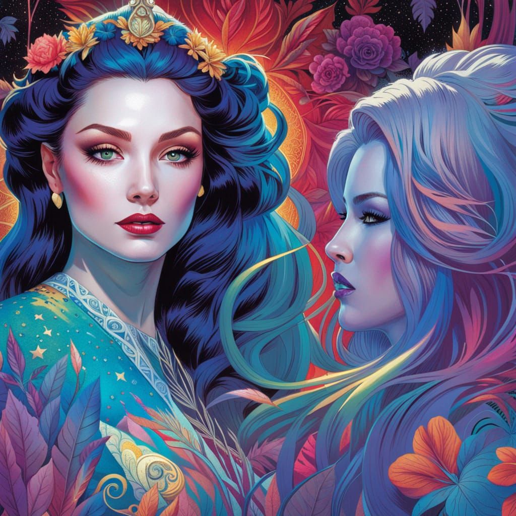 comic book version of young Rainbow Bright as a marijuana Goddess ...