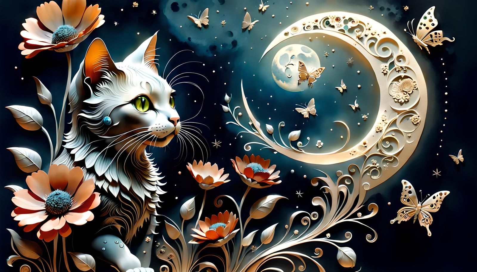 Filigree Moon - AI Generated Artwork - NightCafe Creator