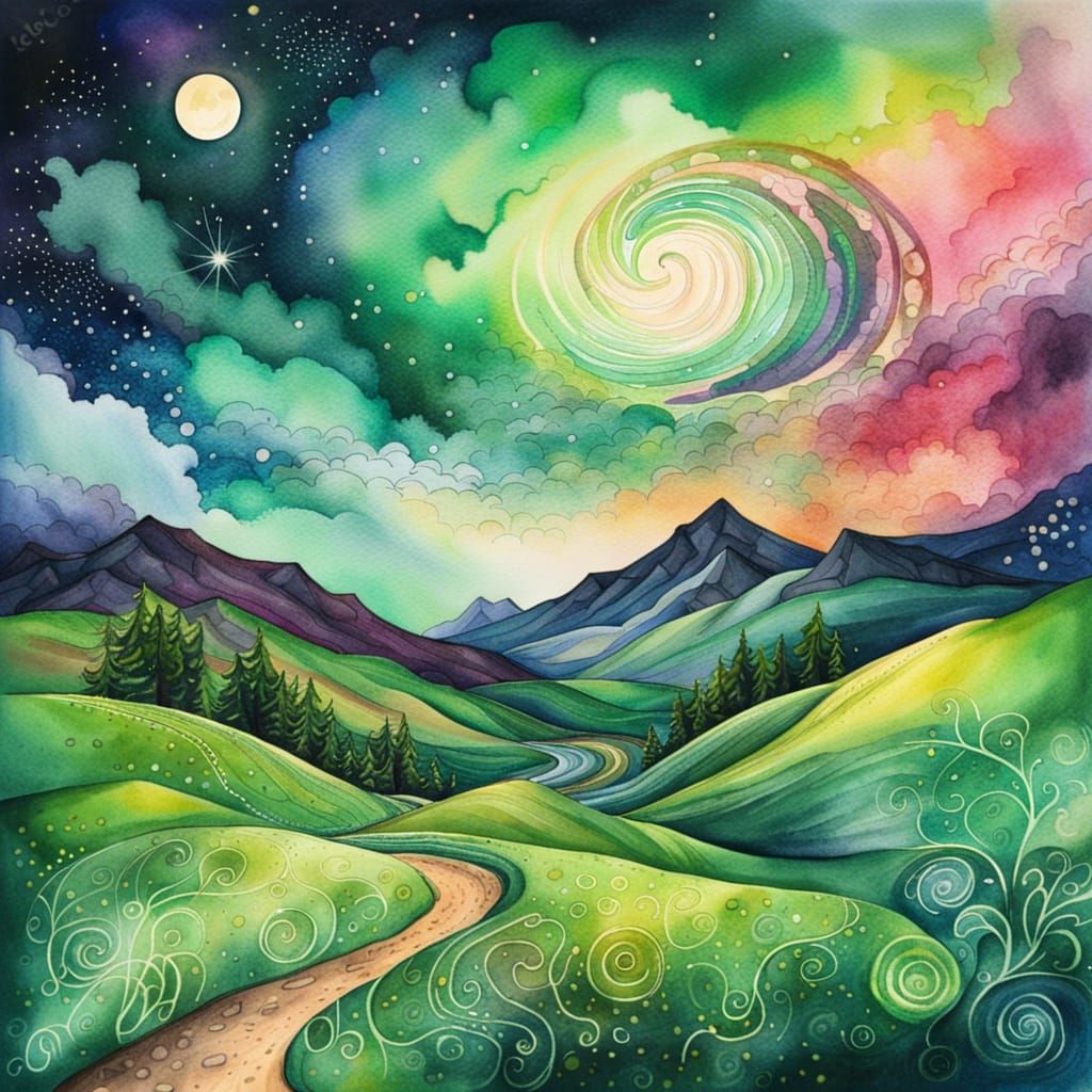 Cosmic Meadows - AI Generated Artwork - NightCafe Creator