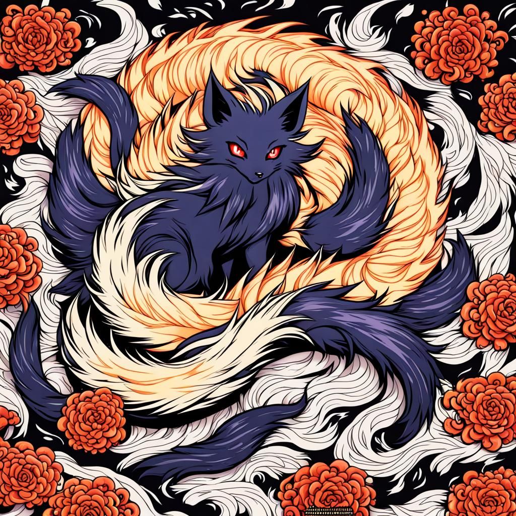 Dark Kitsune - AI Generated Artwork - NightCafe Creator