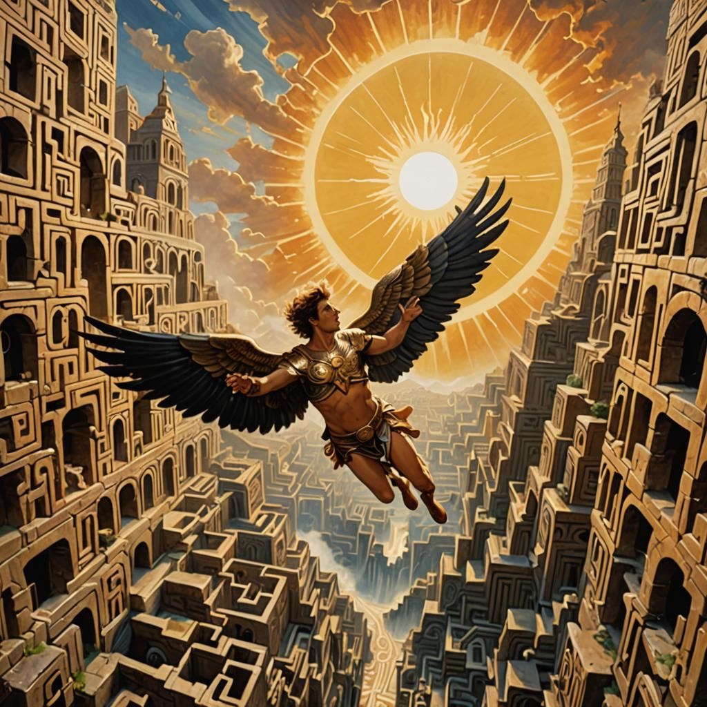 Fall of Icarus - AI Generated Artwork - NightCafe Creator
