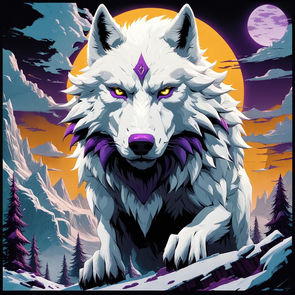 white7fang the white wolf in a retro video game universe - AI Generated ...