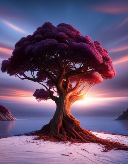 Tree on the Edge - AI Generated Artwork - NightCafe Creator