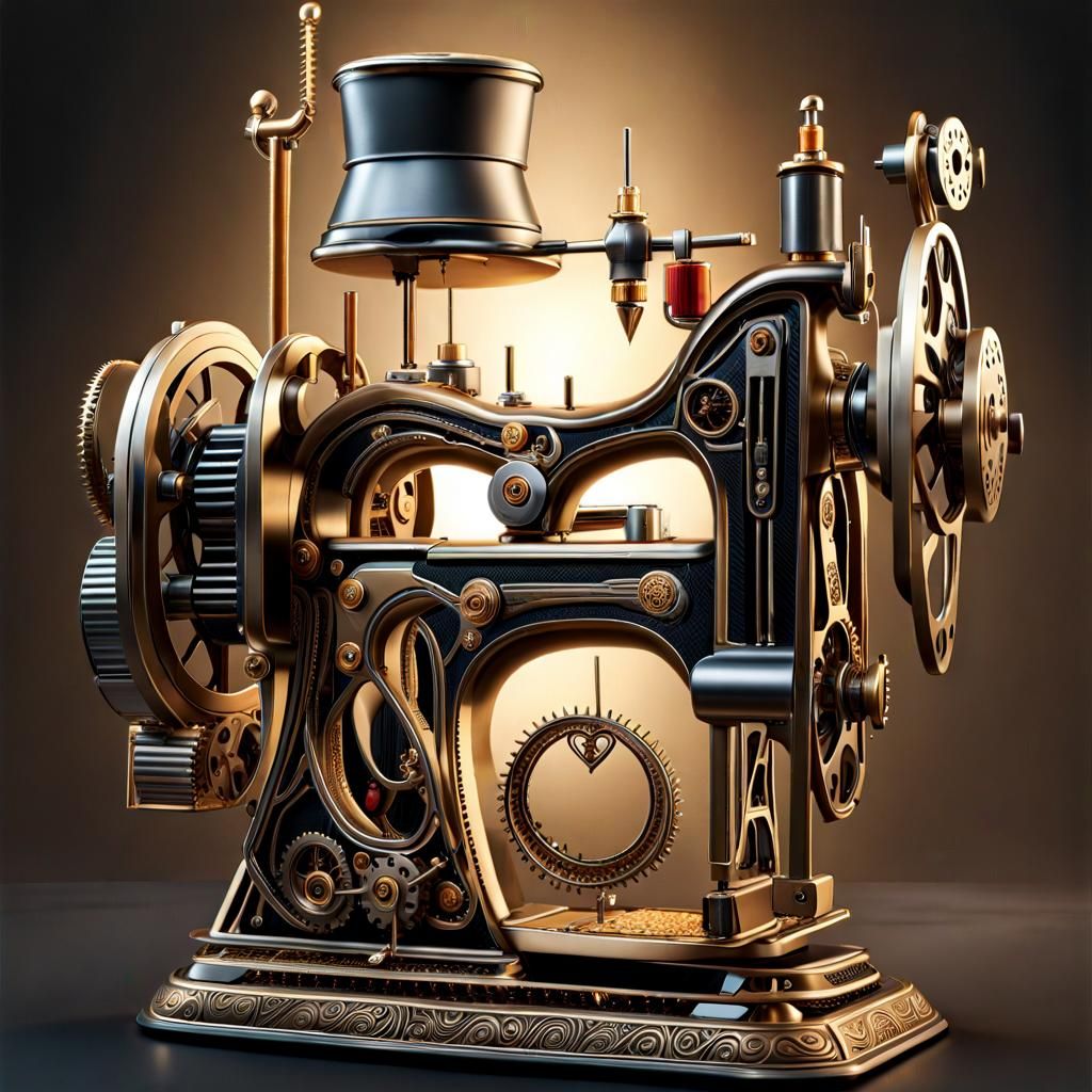 Steampunk sewing machine - AI Generated Artwork - NightCafe Creator