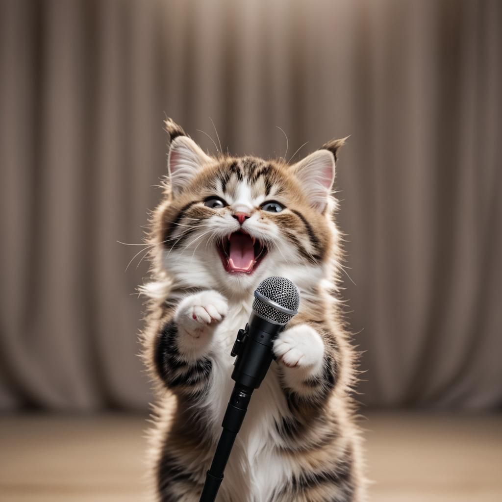 Singing cat - AI Generated Artwork - NightCafe Creator