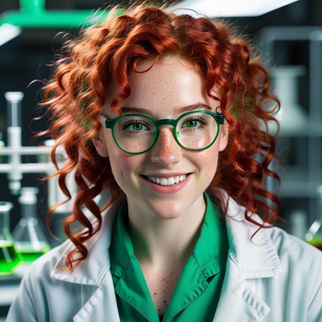 Nerdy Niamh in the Lab - AI Generated Artwork - NightCafe Creator