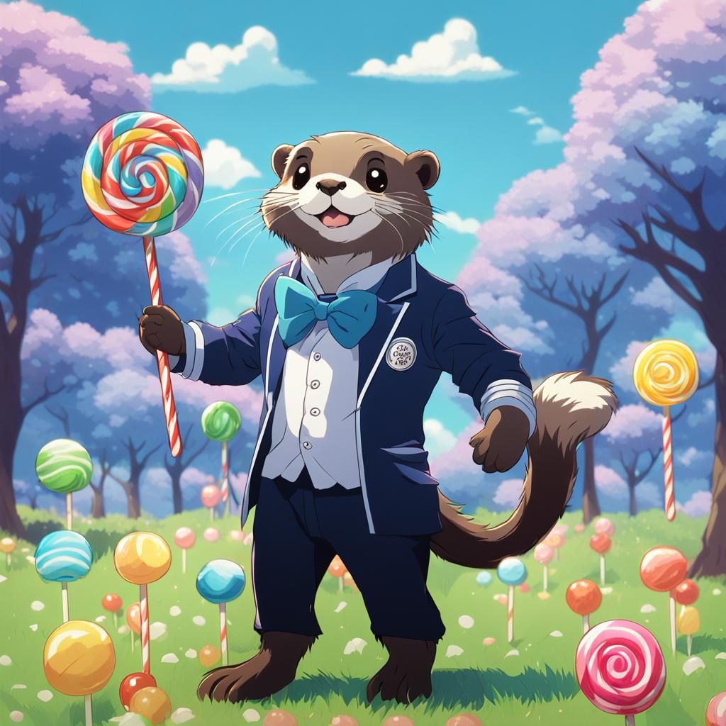 Mr. Otter in the Lollipop Forest. - AI Generated Artwork - NightCafe Creator
