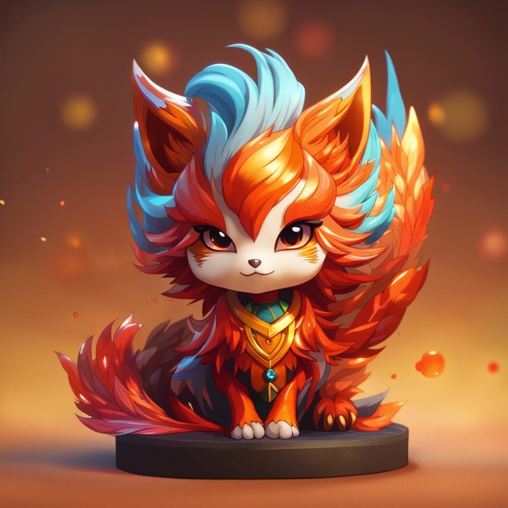 Chibi Phoenix Kitsune - AI Generated Artwork - NightCafe Creator