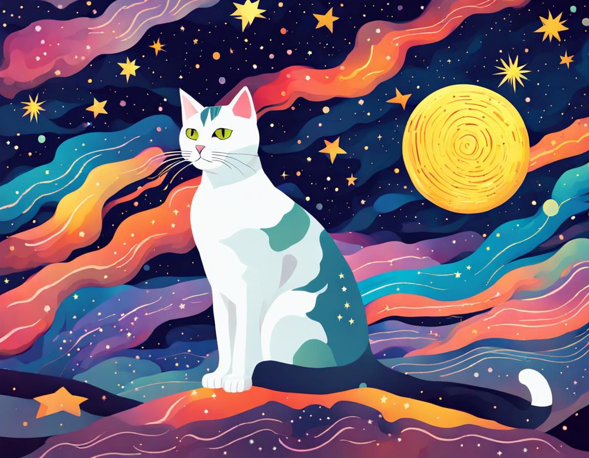 Starry Cat - AI Generated Artwork - NightCafe Creator